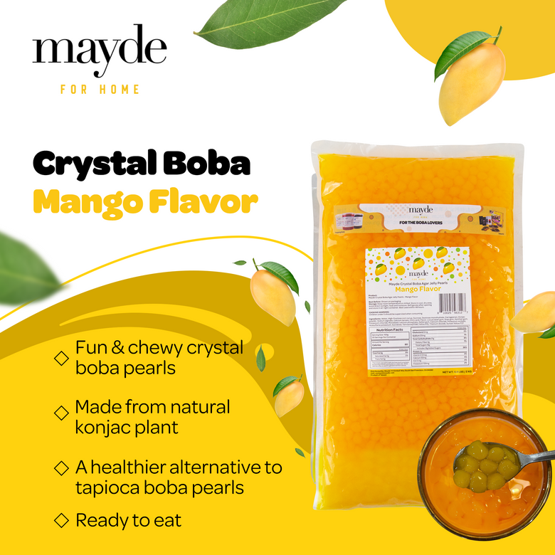 Mayde Crystal Boba for Bubble Tea Drinks Milk Tea Shaved Ice Topping ...